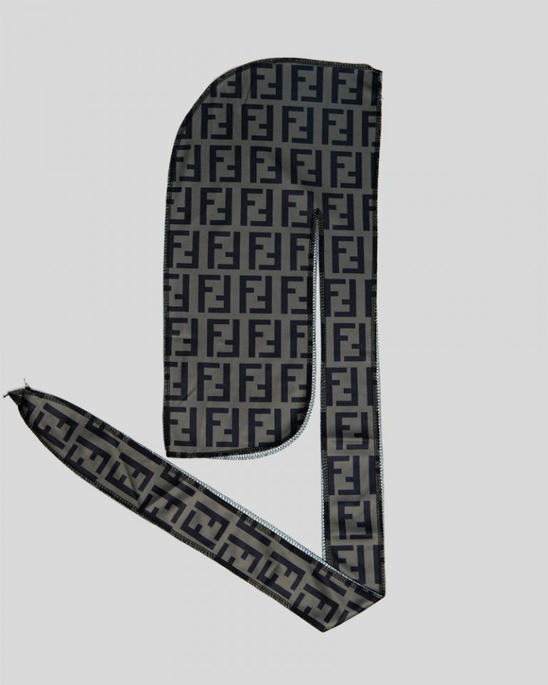 durag fendi - noir gris - ESPRIT COIFFEUR